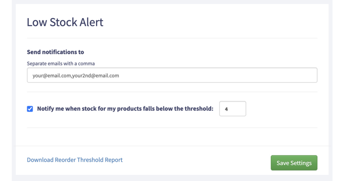 GeekSeller Low Stock Alerts