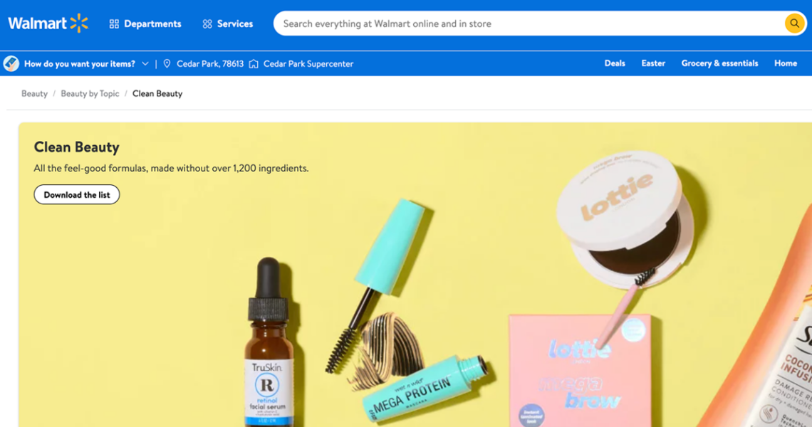 Walmart Joins Clean Beauty Trend with New Low-Price Platform