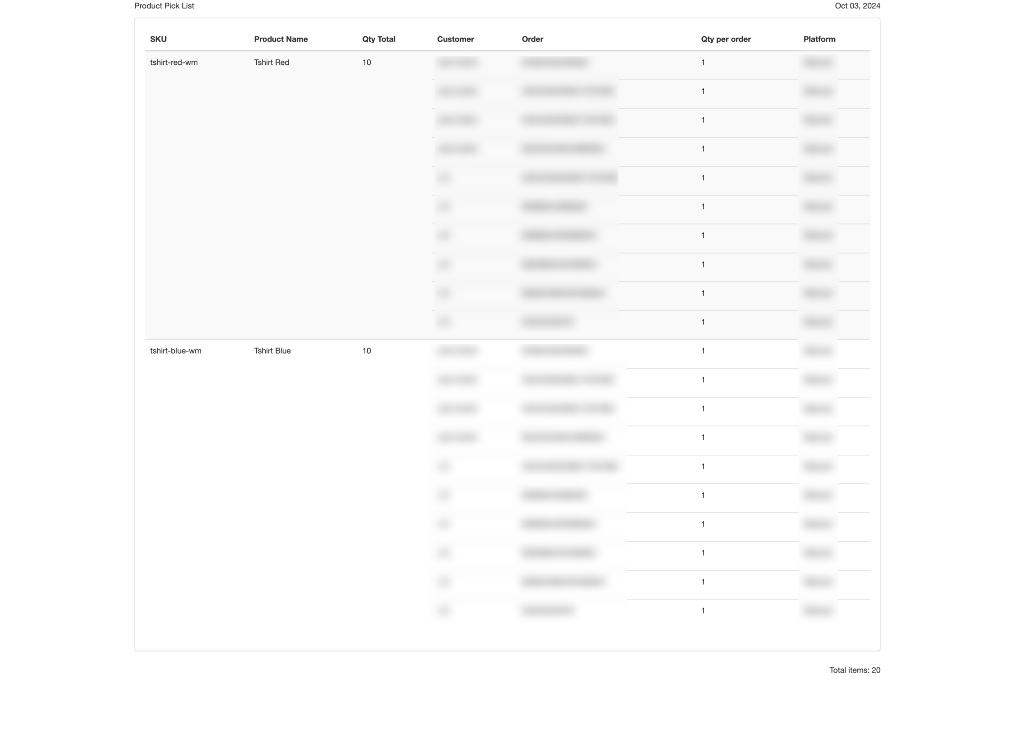 New Feature: Pick List