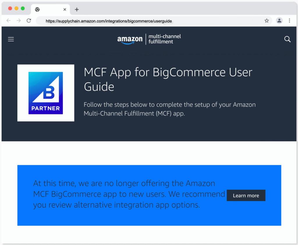 Amazon MCF + BigCommerce: Why You Now Need a Third-Party App
